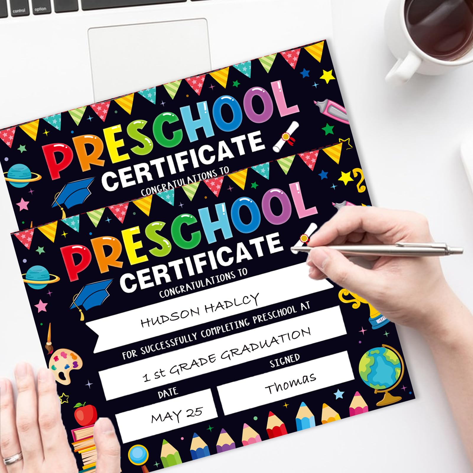 Snapklik.com : 30 Pieces Preschool Graduate Certificates Colourful ...
