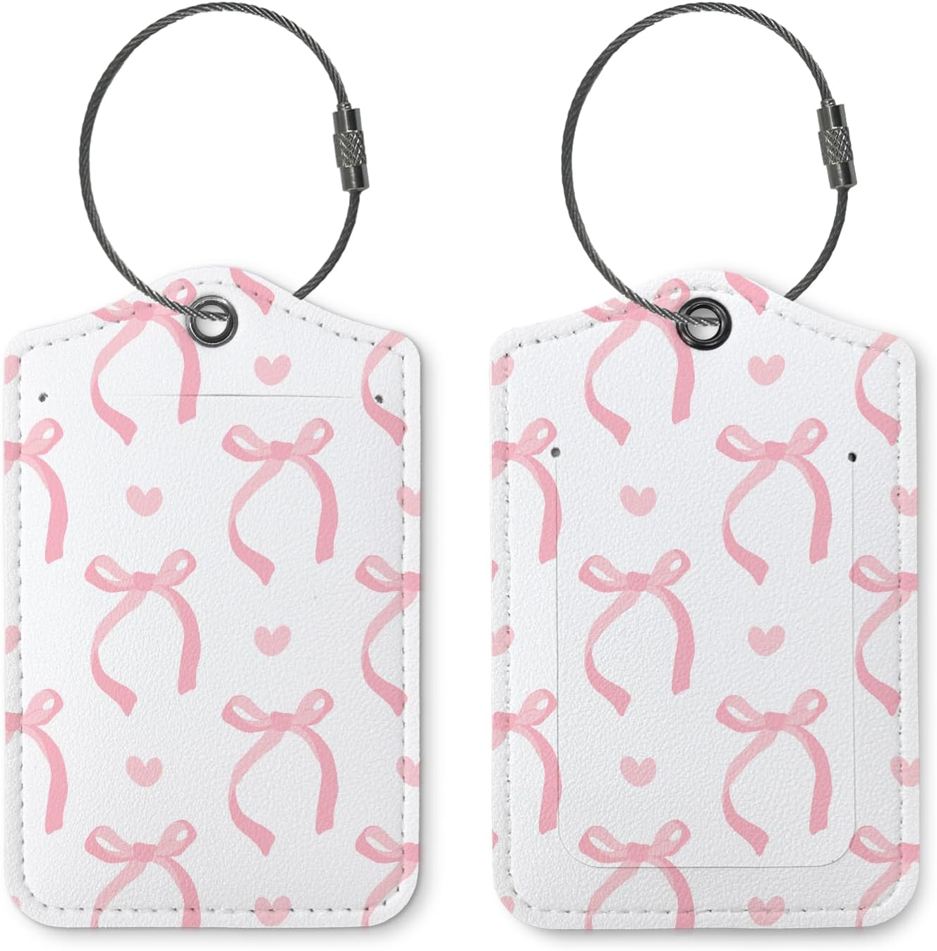 Amazon.com | ZFQ Coquette Luggage Tags for Suitcases,Pink Bow Cute ...