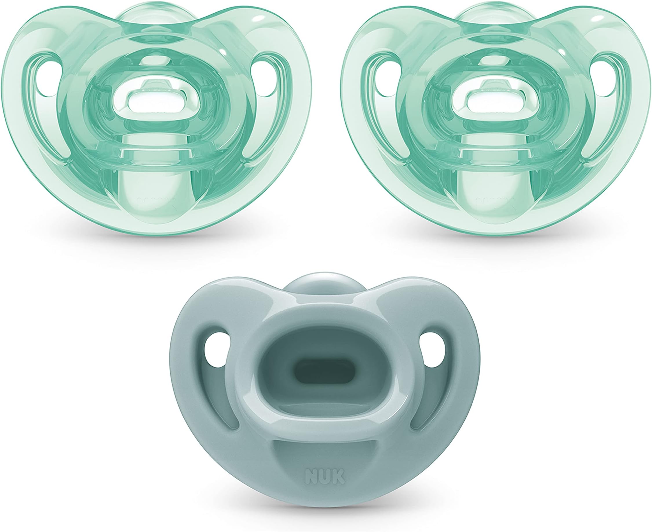Amazon.com : Nuby 2 Piece 100% Silicone Natural Cherry Shape Pacifiers ...