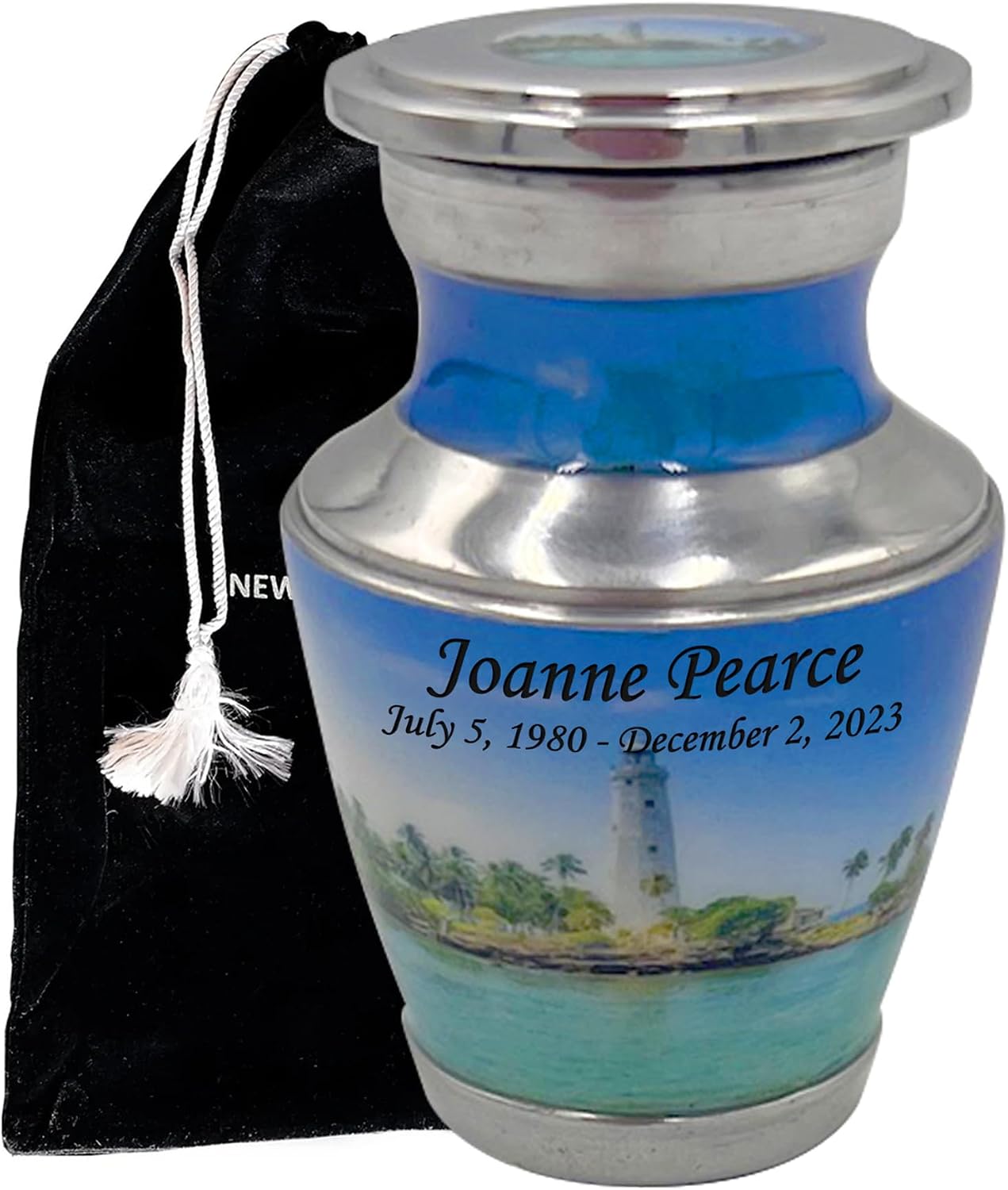 Amazon.com: Lighthouse Human Cremation Keepsake Urn with Velvet Bag and ...