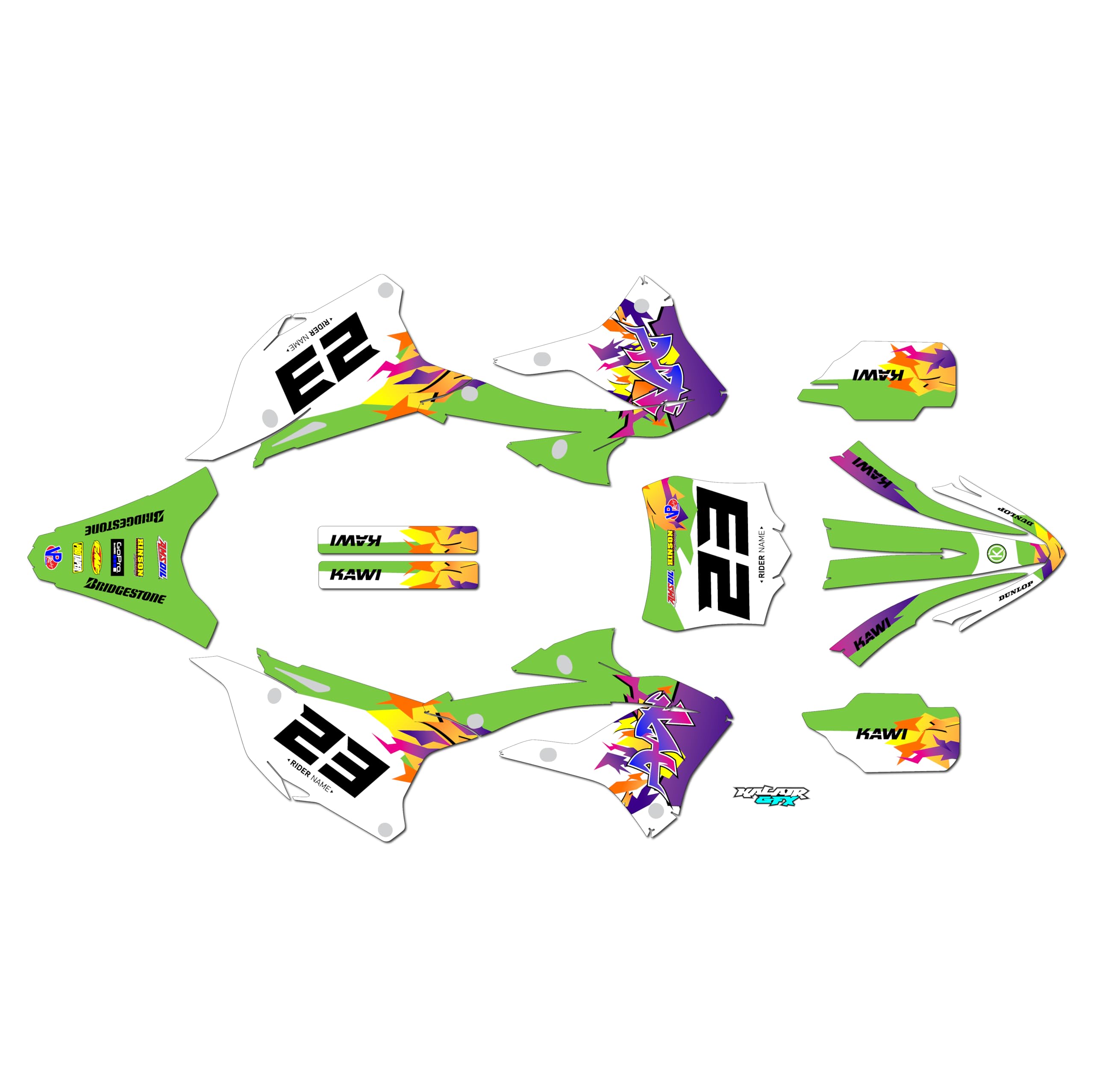 Amazon.com: Kalair GFX Graphics Kit for Kawasaki KX 85 (2022 ...