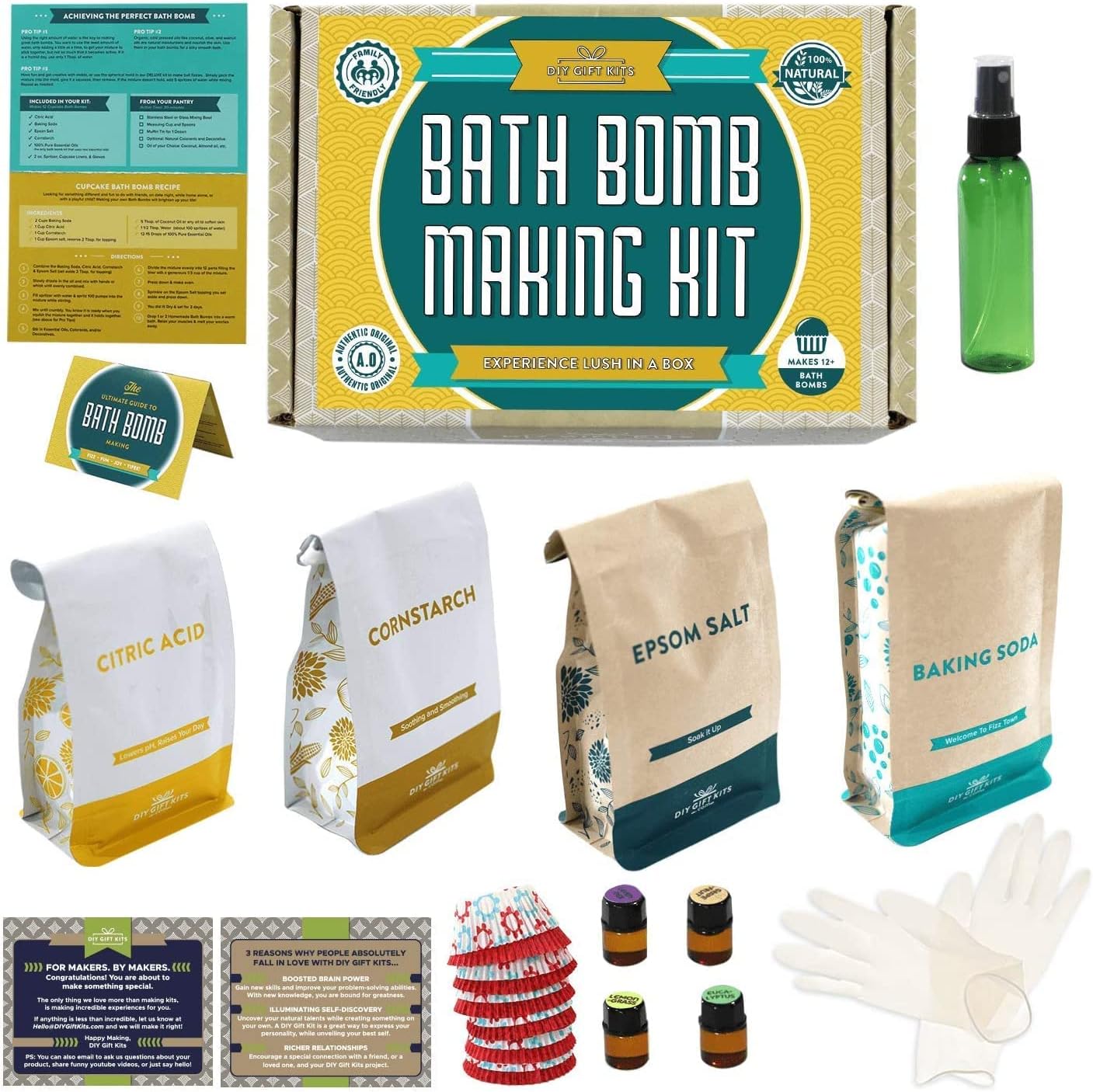 Amazon.com : DIY Gift Kits Bath Bomb Making Kit for Kids | Make 12 All ...