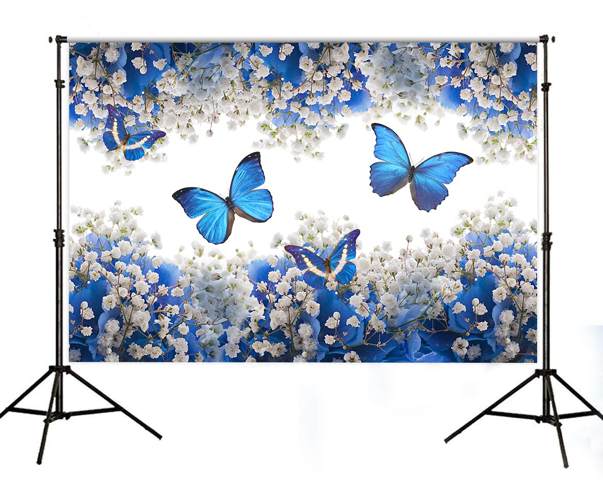 Amazon.com : GURETER Butterfly Backdrop 5x3ft Flower Gypsophila Royal ...