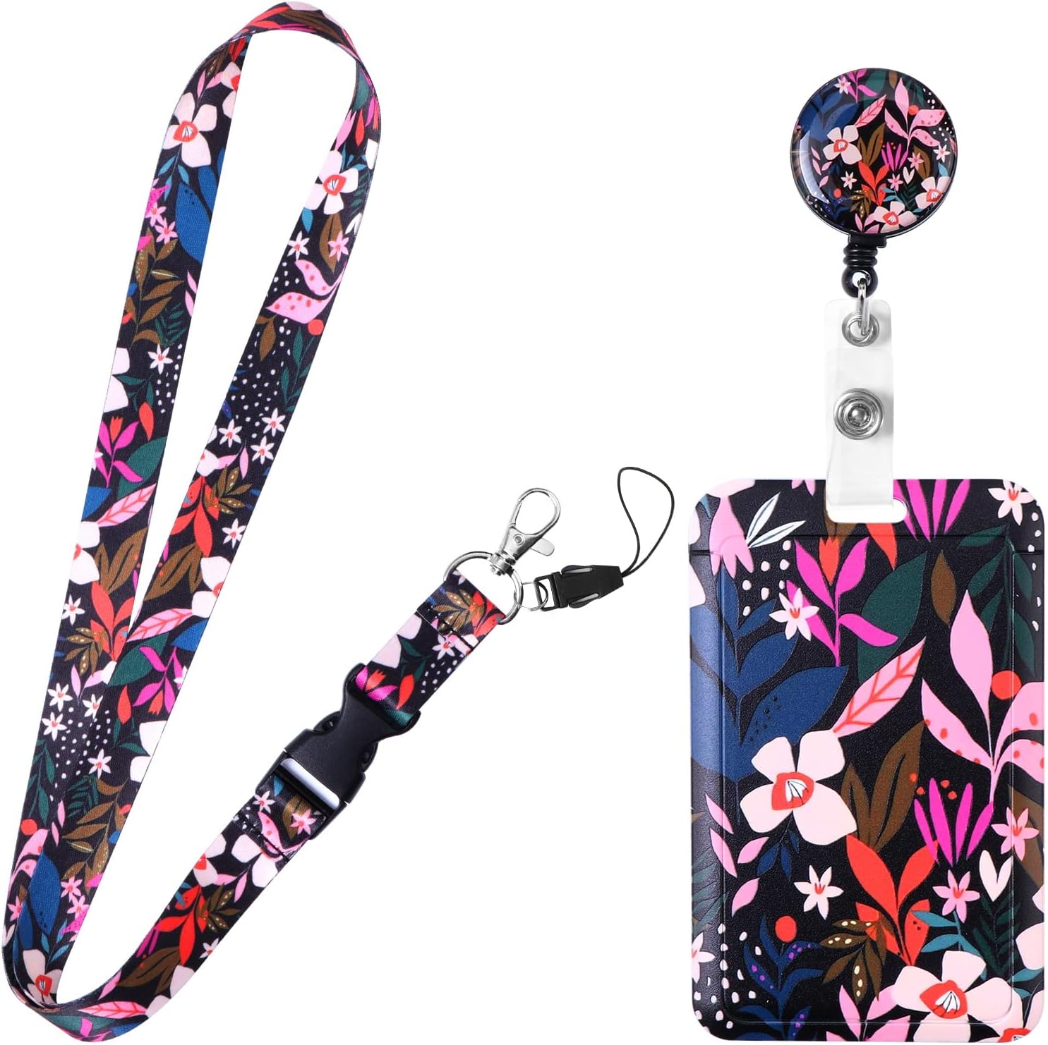 Vinabo Porta Badge con Cordino, Porta Badge Retrattile e Portachiavi ...