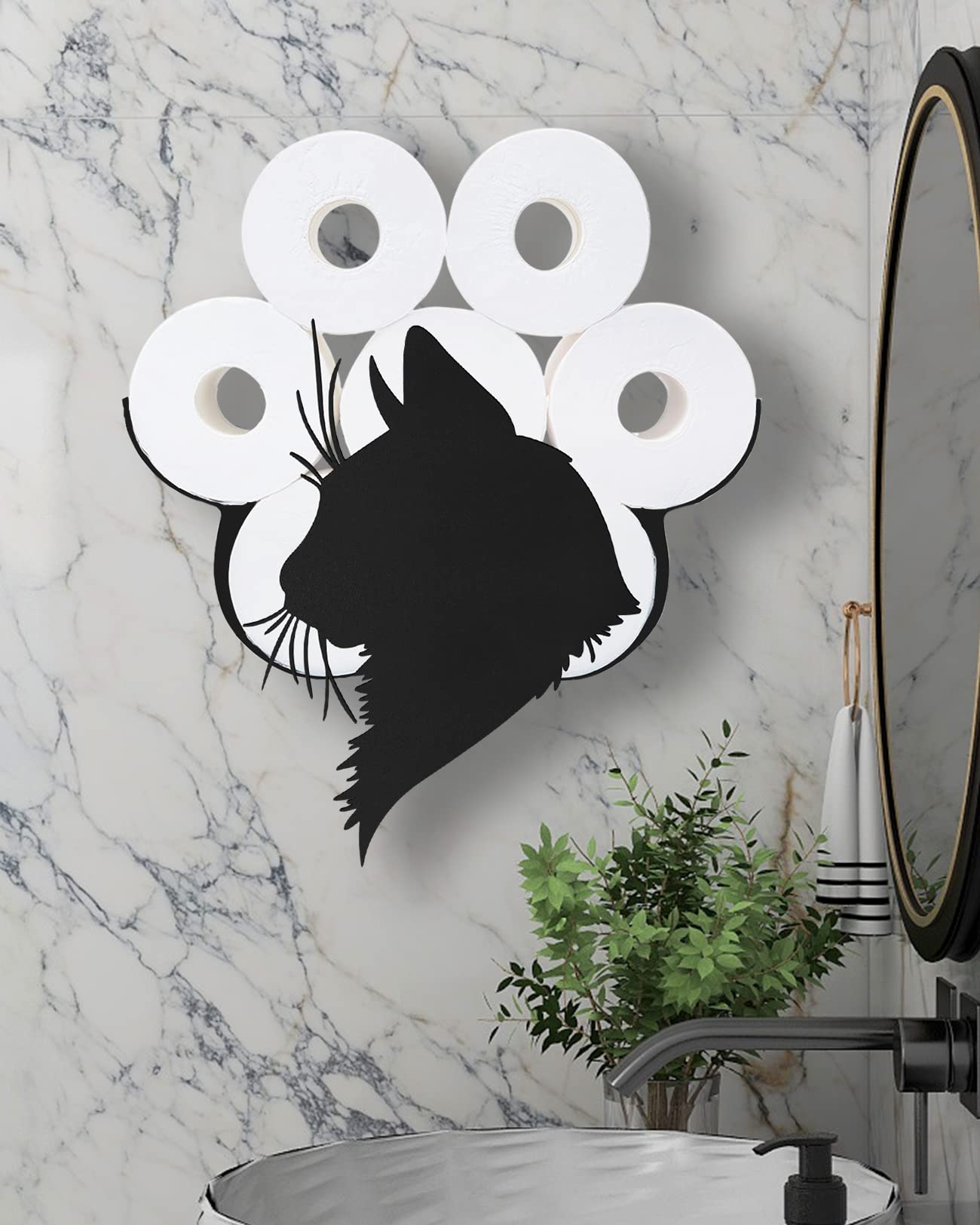 Amazon.com: Cat Toilet Paper Holder Decorative, Bathroom Animal Wall ...