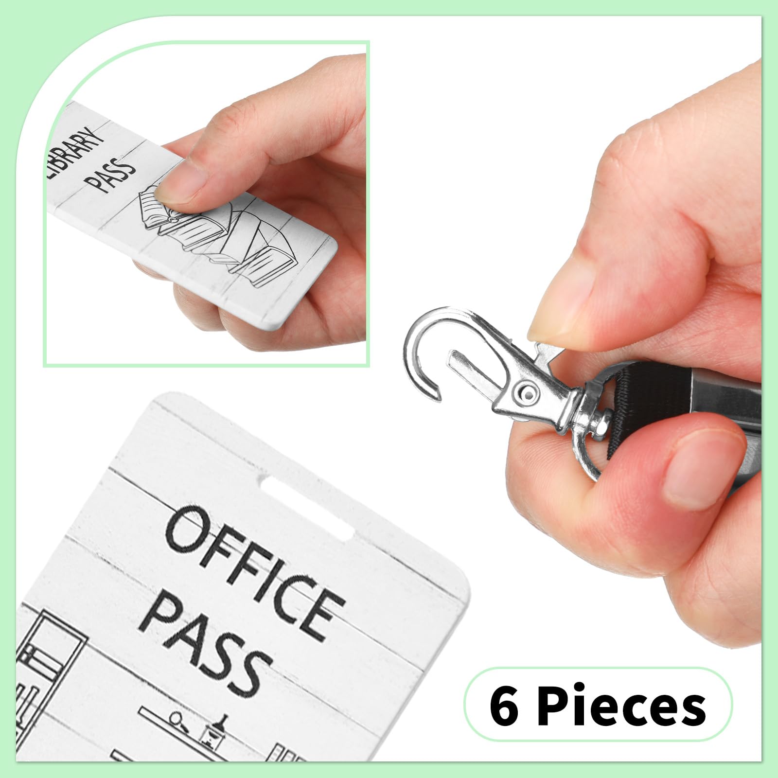 Snapklik.com : Sabary 6 Sets Hall Pass Lanyards And School Passes Set ...