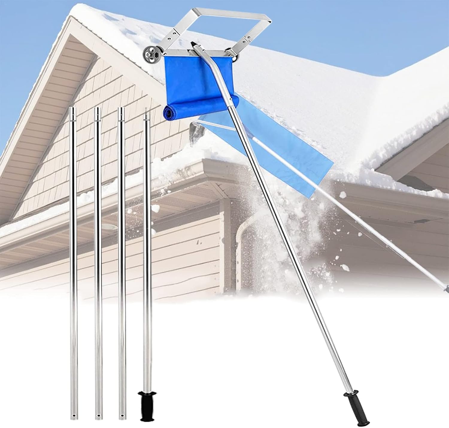 Amazon.com : Snow Roof Rake 21ft, Aluminium Snow Shovel Roof Rake with ...