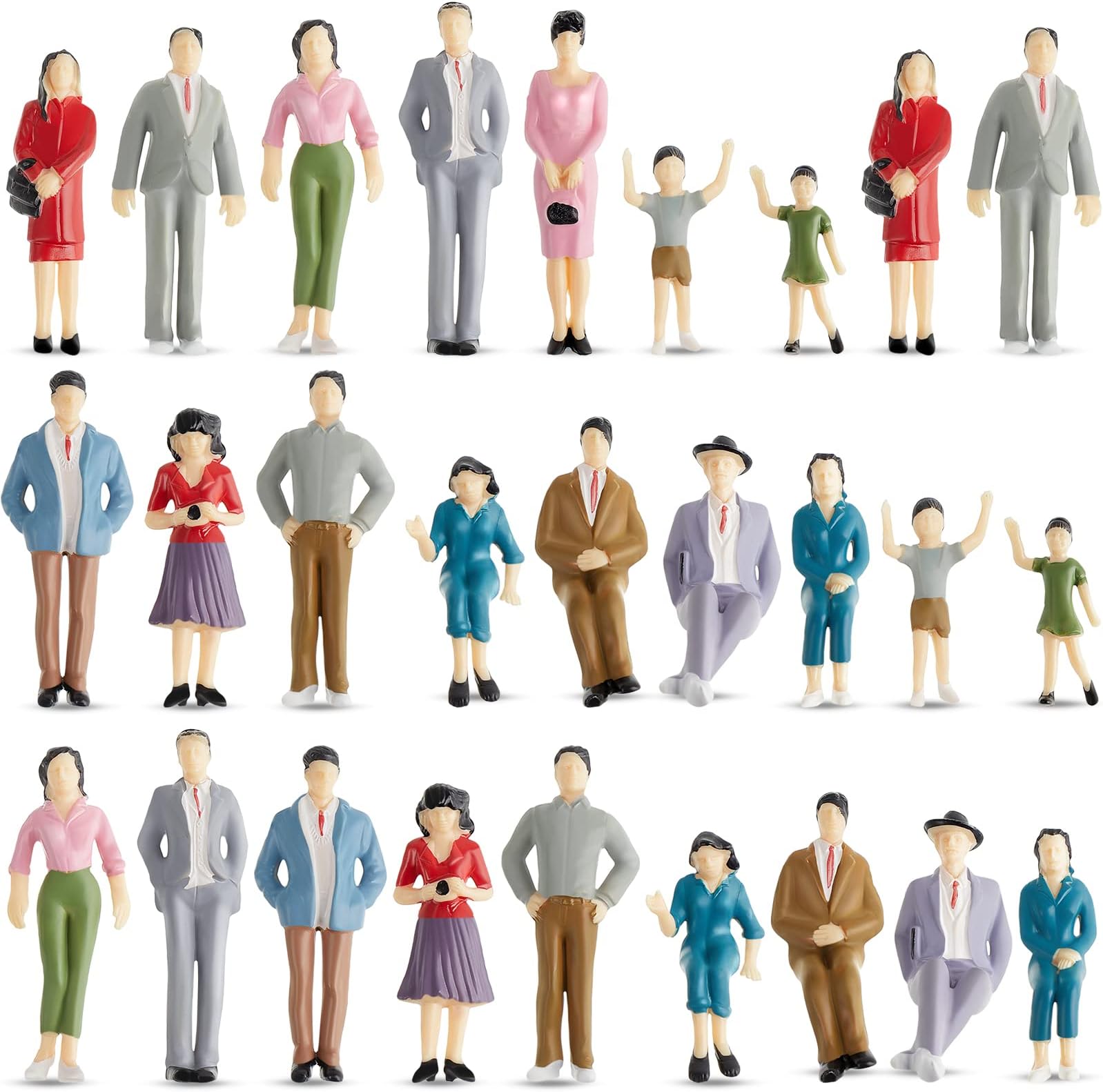 Amazon.com: BRETOYIN 1Inch Mini Working People Figurines Toy Playset ...