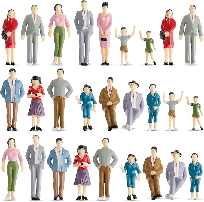 Amazon.com: Lewtemi 28 Pcs 1: 25 Scale Miniature People Figurines Mini ...