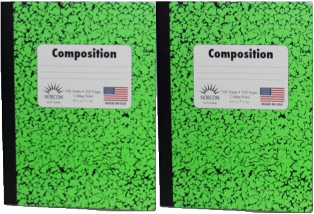 Amazon.com : Neon Green Composition Notebooks 2 Pack (Wide Ruled ...