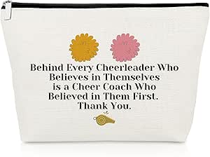 Gevody Cheerleading Gift Cheer Gift for Girls Cheerleader Makeup Bag ...