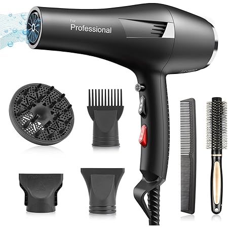 Amazon.com : Professional Ionic Salon Hair Dryer, 2200 Watt Powerful AC Motor Ceramic Tourmaline ...