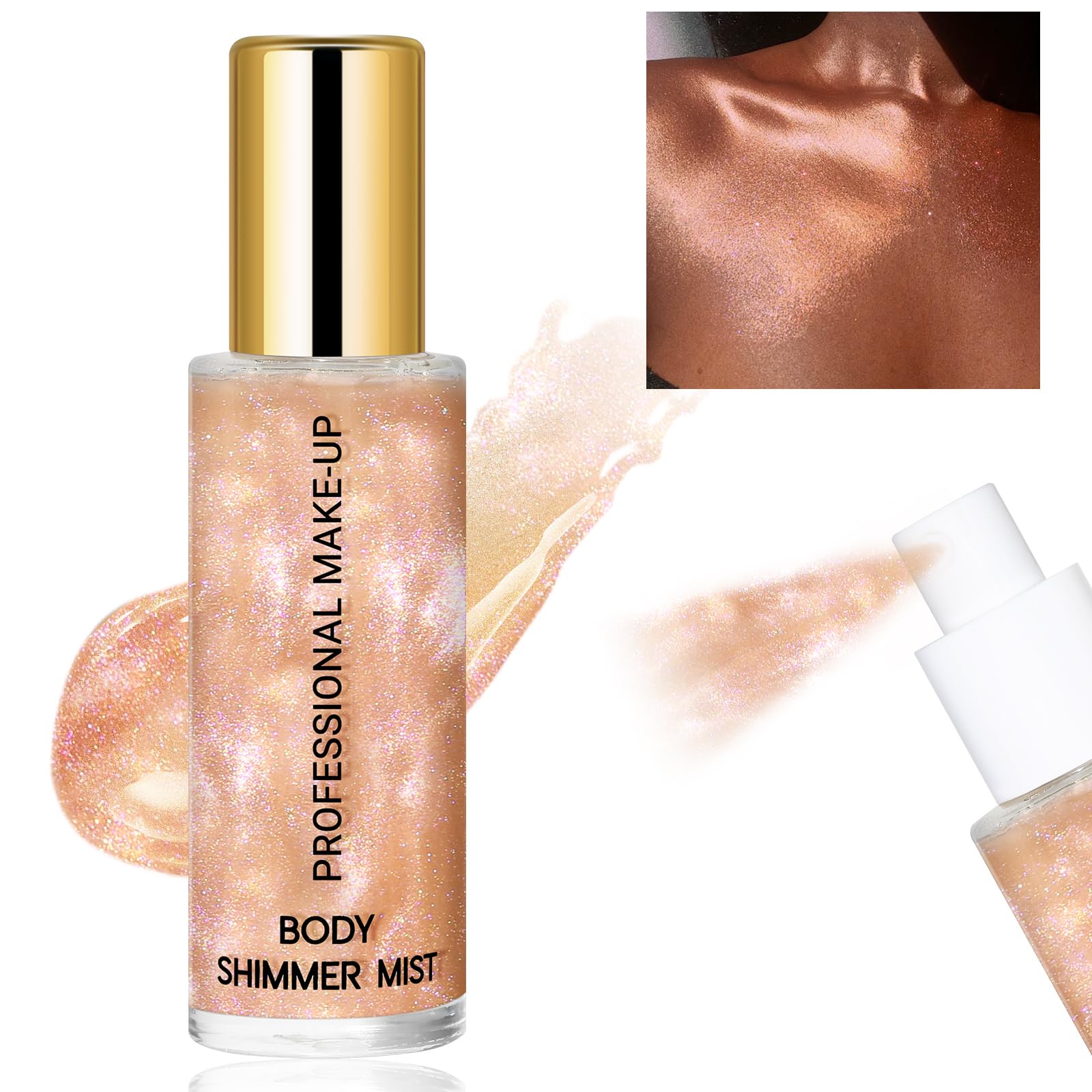 Amazon.com: Face Liquid Highlighter Shimmer Body Spray for Hair and ...