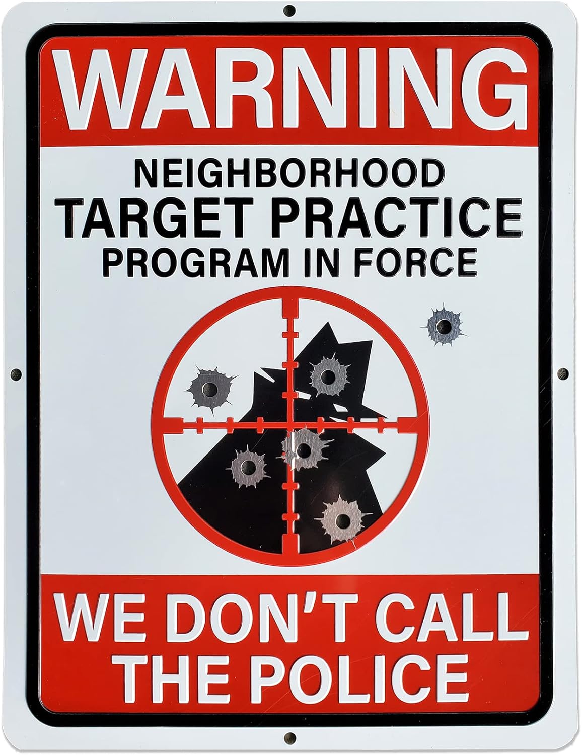 Amazon.com : Neighborhood Target Practice Program In Force Warning Sign ...