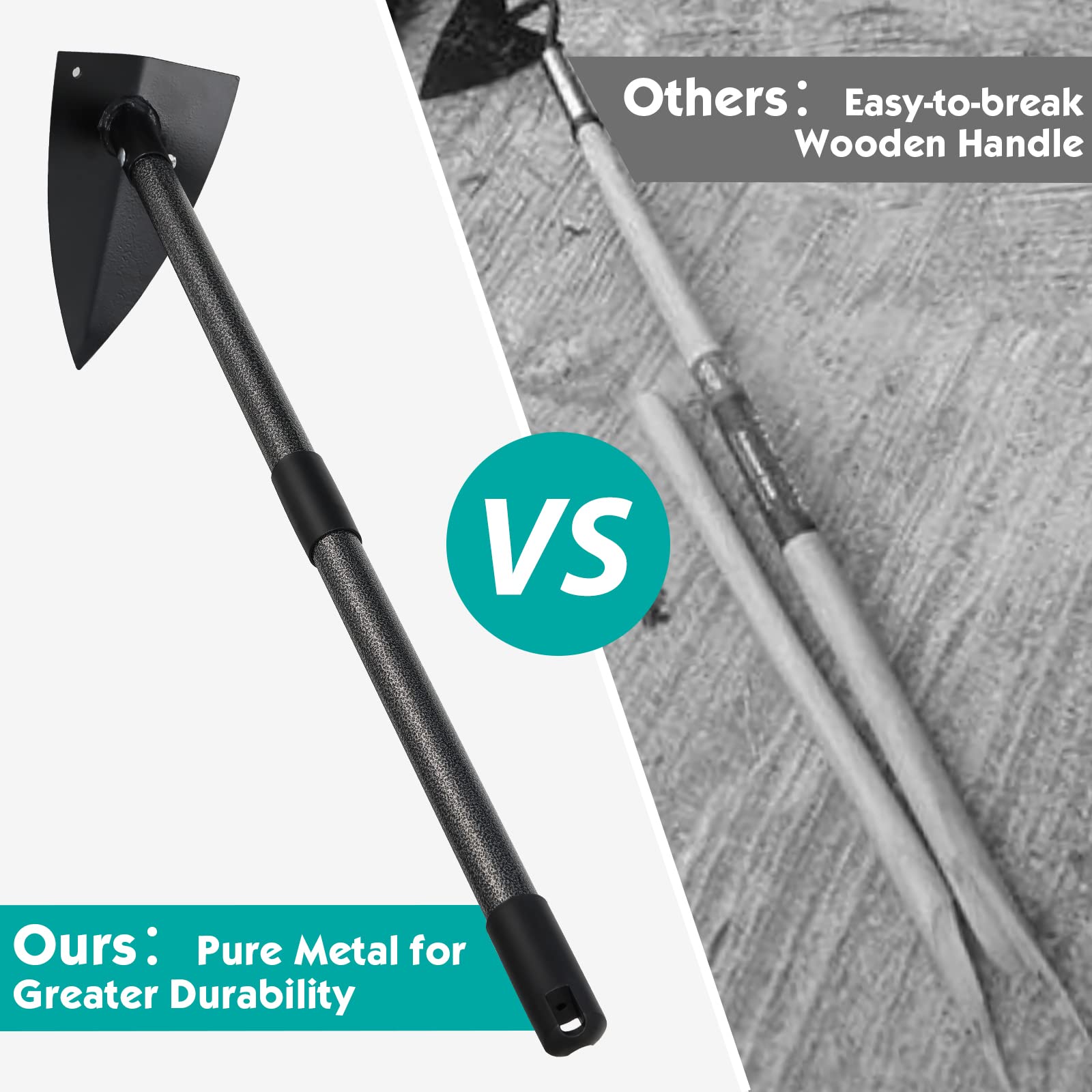 Hoe Garden Tool,Triangle Gardening Hoe with Sharp Blade for Digging ...