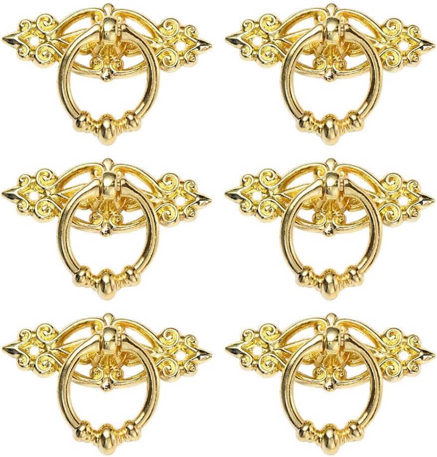 Leadigol 6 pcs Vintage Dresser Pulls Cabinet Drawer Ring,Antique Drawer ...