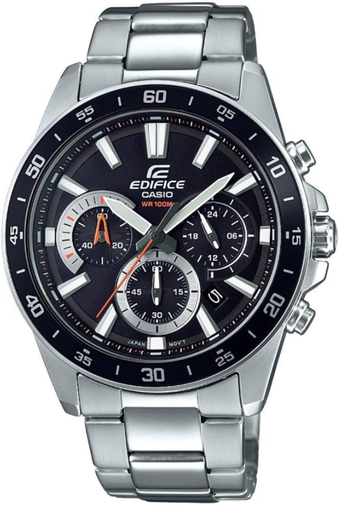 Casio Edifice Men's Black Dial Stainless Steel Chronograph Watch - EFV ...