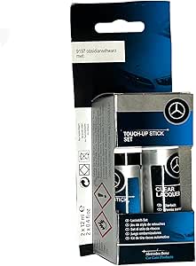 Genuine Mercedes Benz 2 Part Touch Up Paint 197 Obsidian Black ...