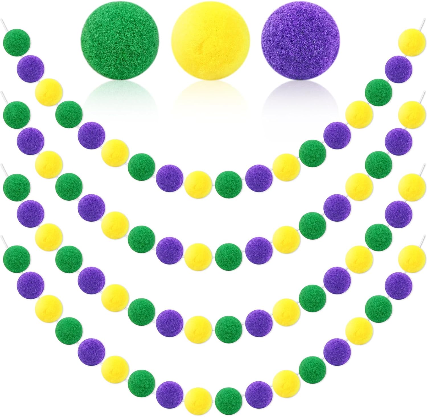 Amazon.com: MARFOREVER 4 Pack 26.3 Feet Mardi Gras Decorations Mardi ...