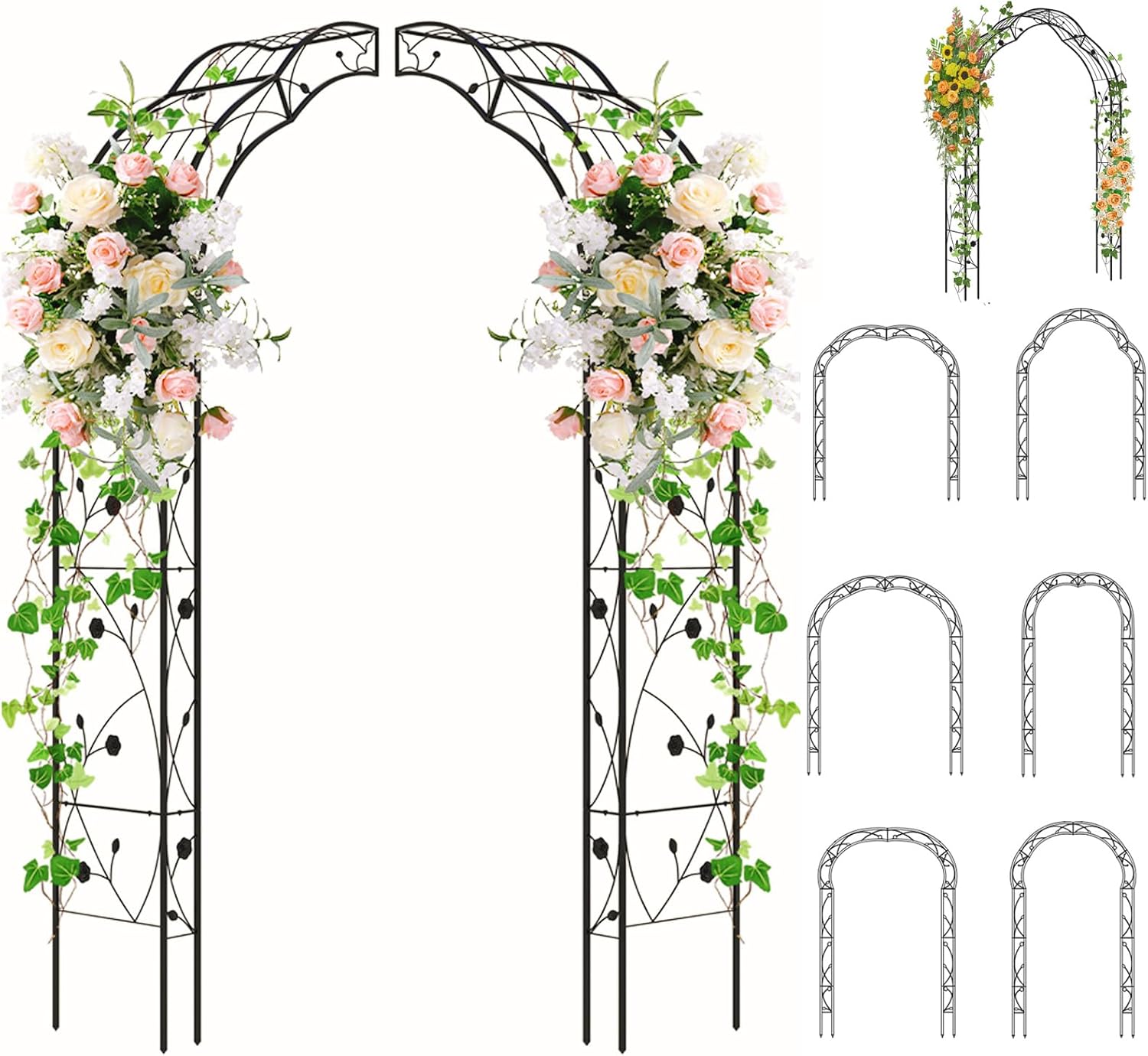 Amazon.com : Giantex 2 Half Garden Arch Trellis, 8.2 FT Metal Garden ...