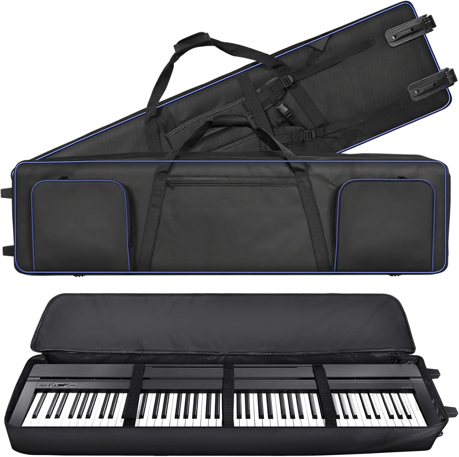 Amazon.com: 88 Key Keyboard Case with Wheels (53"x13.3"x6.3") | 88 Key ...