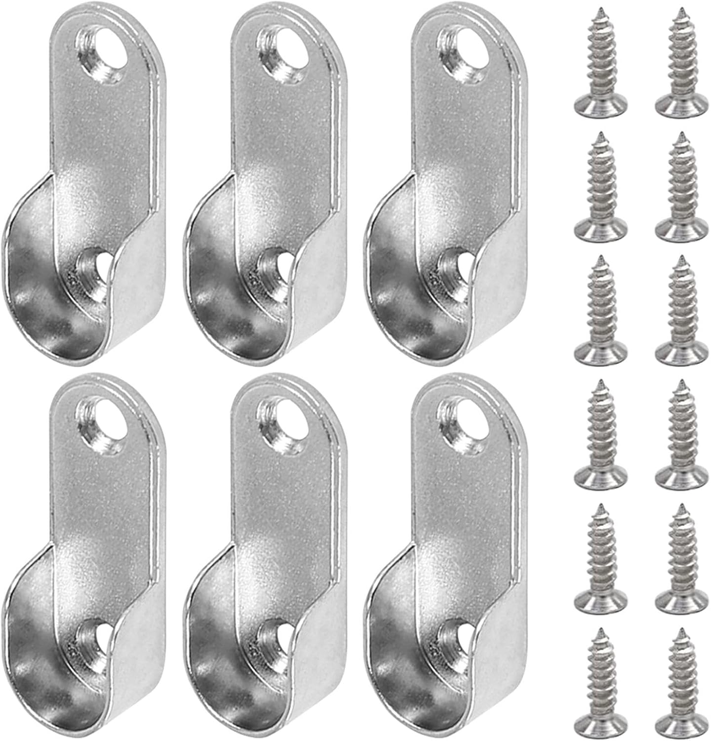 6 PCS Wardrobe Rail Rod Bracket Wardrobe Hanging Rails Fittings ...