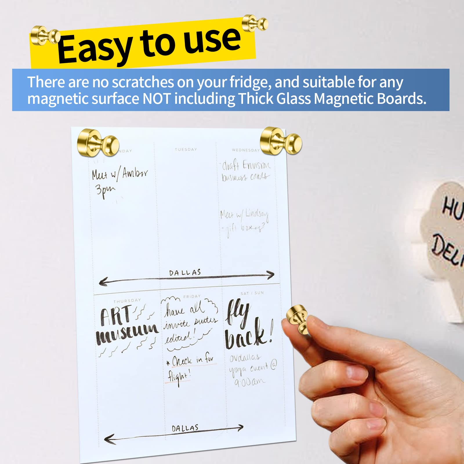 Snapklik.com : 12Pack Gold Magnets For Whiteboard Cute Fridge Magnet ...