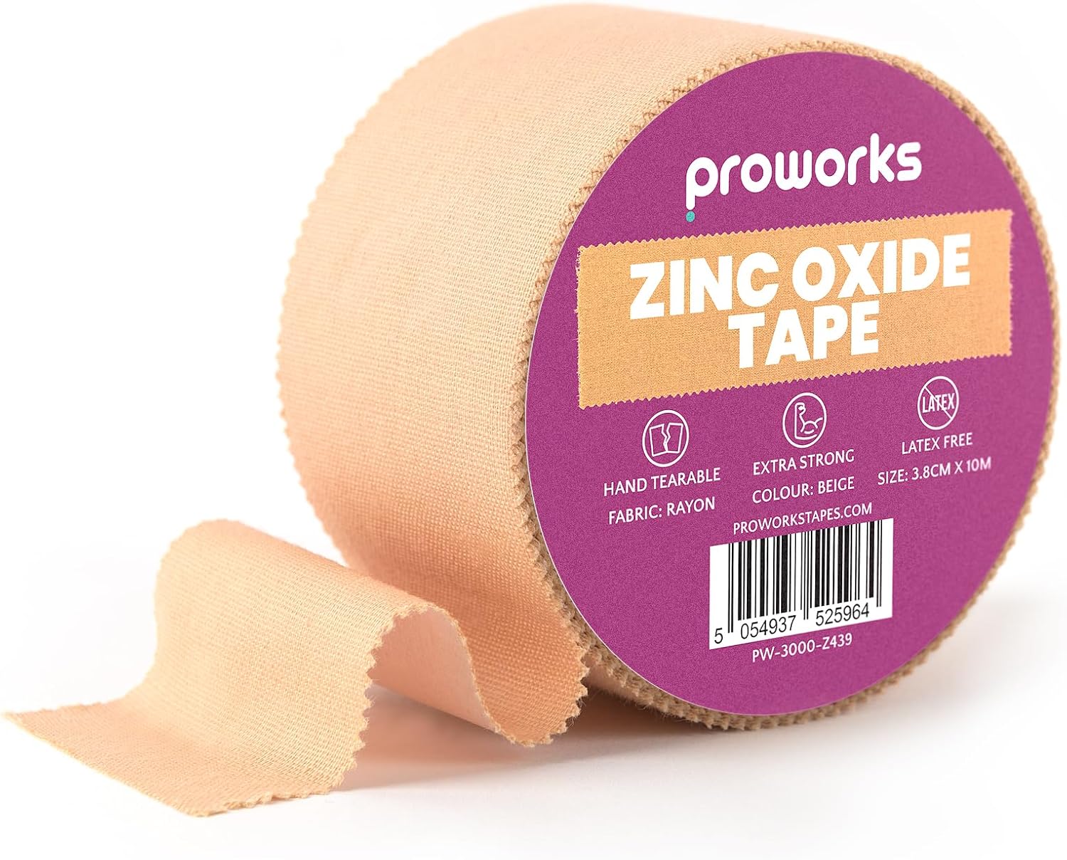 ProWorks Zinc Oxide Tape for Sports, Athletes & Pyhsio Tape. Sports ...