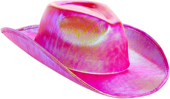 Amazon.com: Juvolicious Pink Cowboy Hat - Sparkly Metallic Cowgirl Hat ...