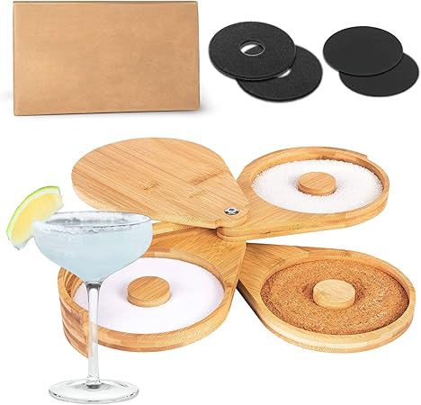 Amazon.com | Margarita Salt Rimmer Set - 3 Tier Bar Glass Rimmer ...