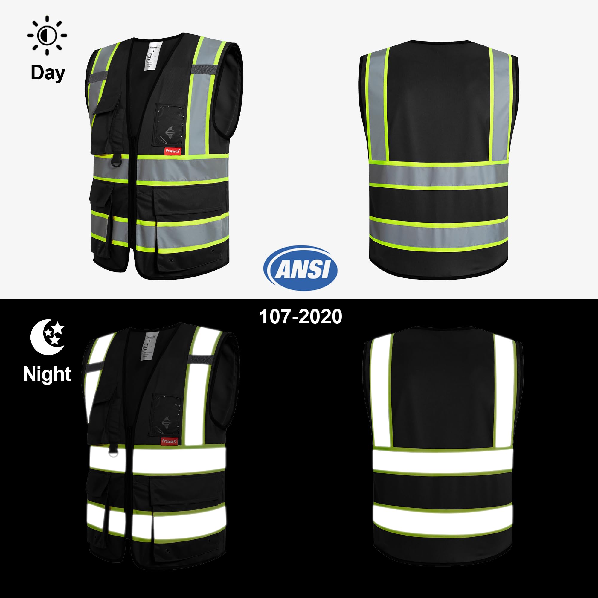 Snapklik.com : 9 Pockets Safety Vest For Men Women High Visibility ...