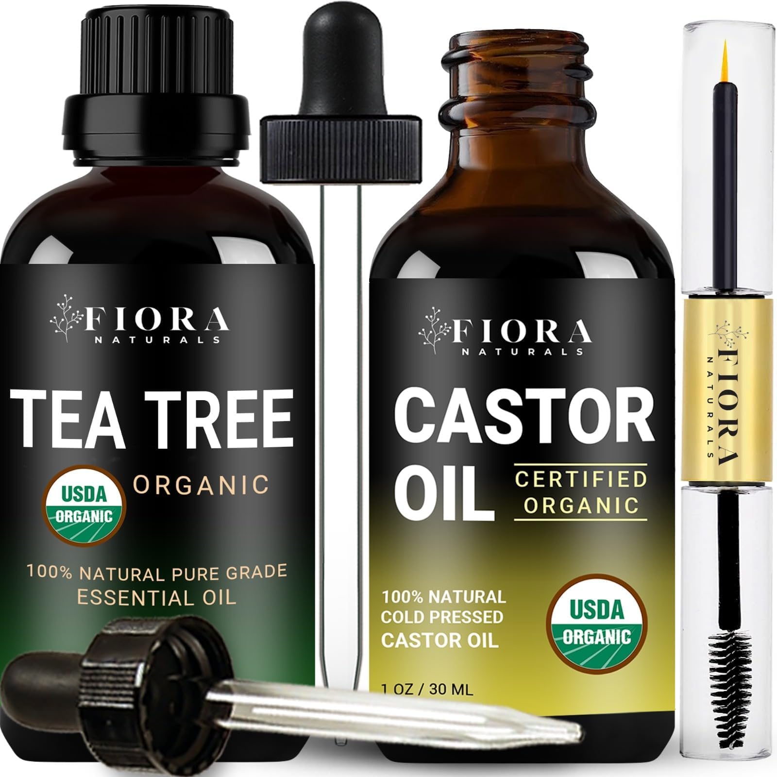 Amazon.com: Fiora Naturals Organic Castor Oil & Organic Tea Tree ...