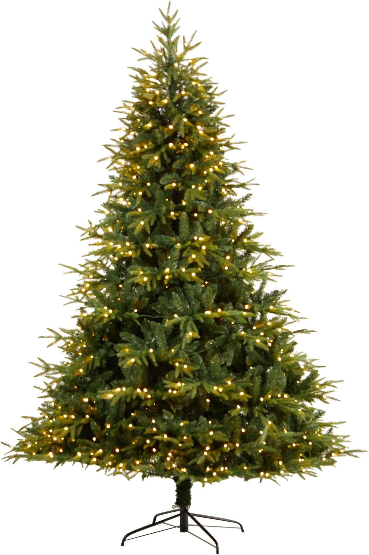 Amazon.com: National Tree Company Pre-Lit 'Feel Real' Artificial Full ...