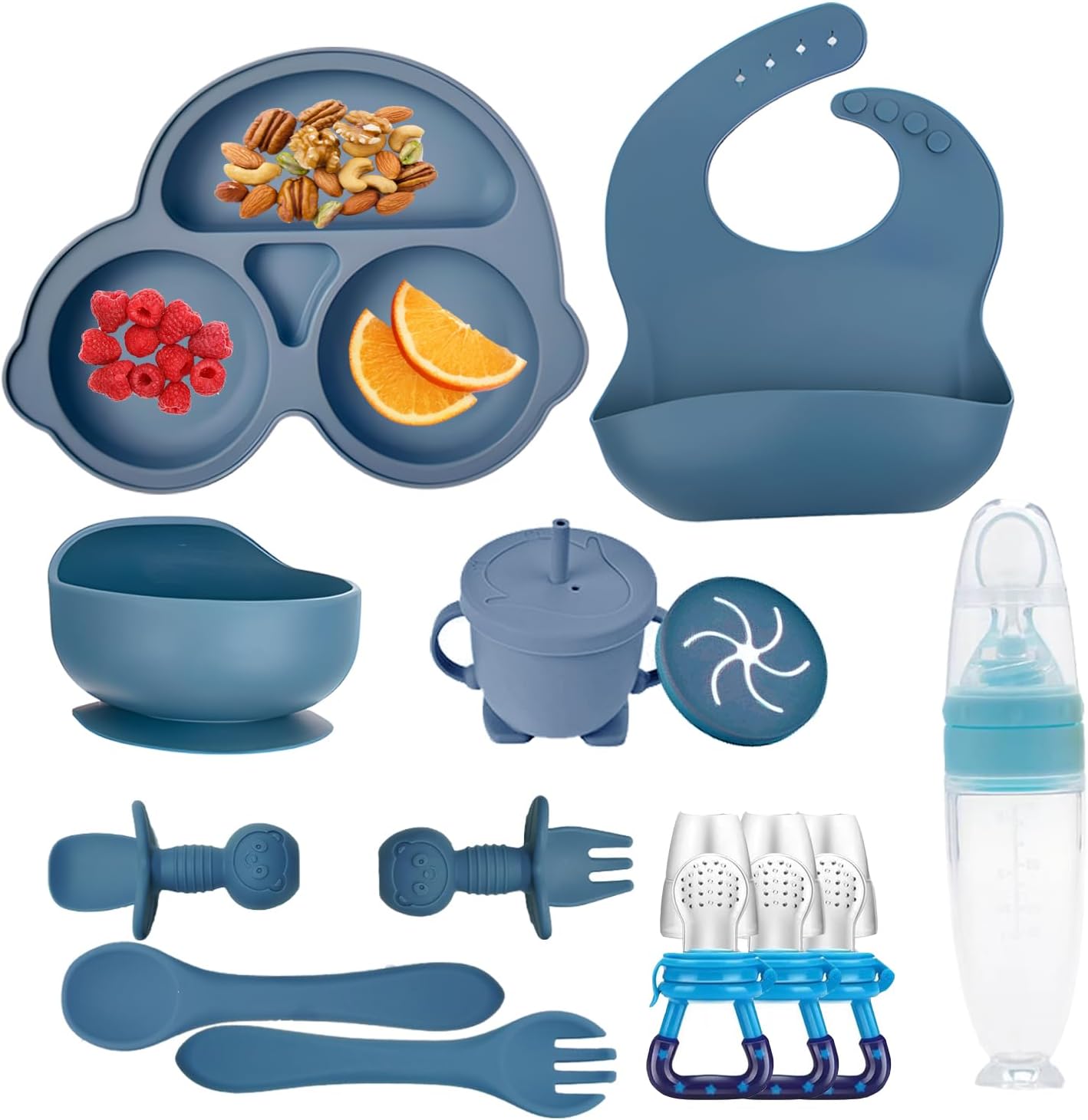 Amazon.com: MIICASA Silicone Baby Feeding Set, Baby Led Weaning ...