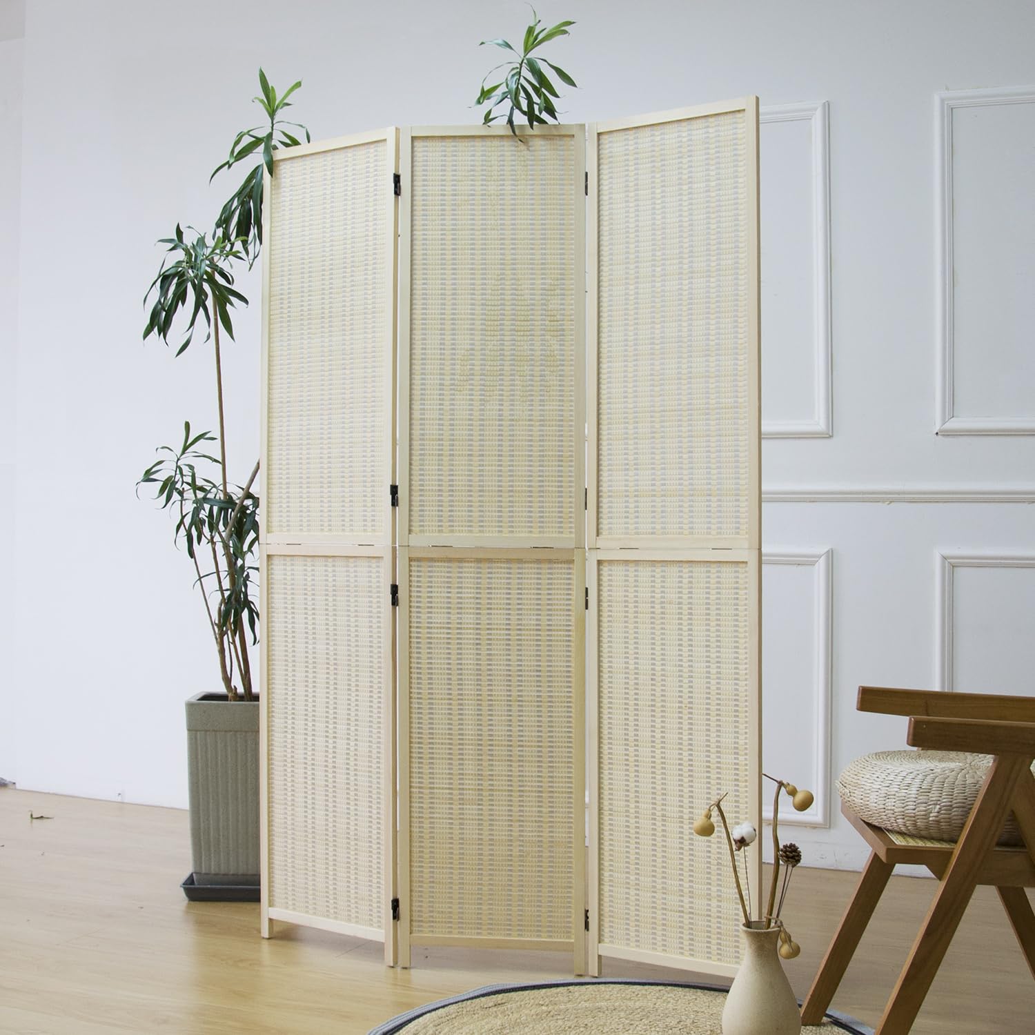 Furnnylane 3 Panel Room Divider and Folding Screen Room Divider,Two in ...