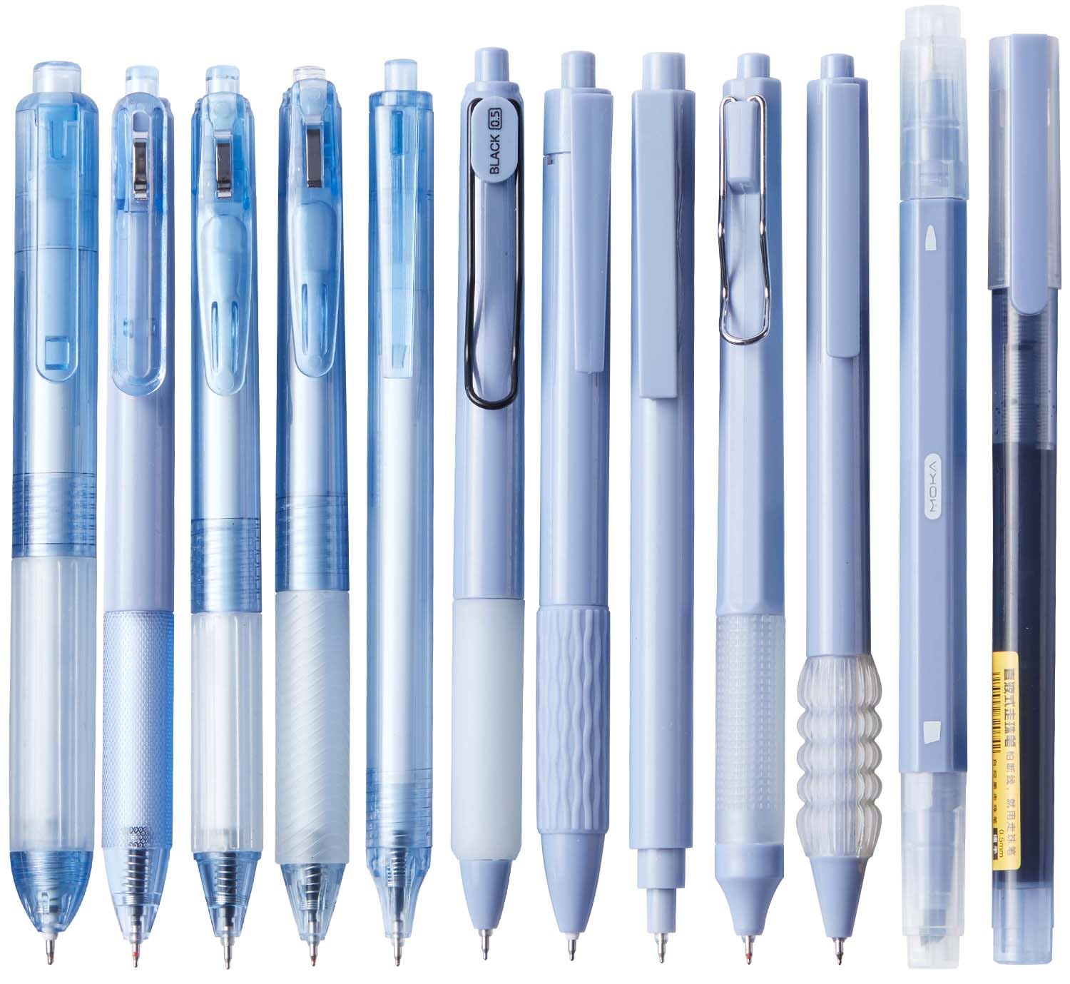 Amazon.com: Blue Gel Pen Set Pack of 12,Cute 0.5 mm Fine Tip ...