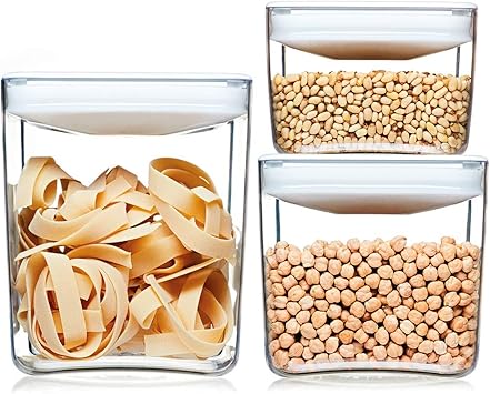 Amazon.com: ClickClack Cube Storage Container Set of 3, 1, 2, and 3-1/2 ...