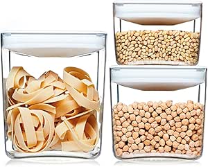 Amazon.com: ClickClack Cube Storage Container Set of 3, 1, 2, and 3-1/2 ...