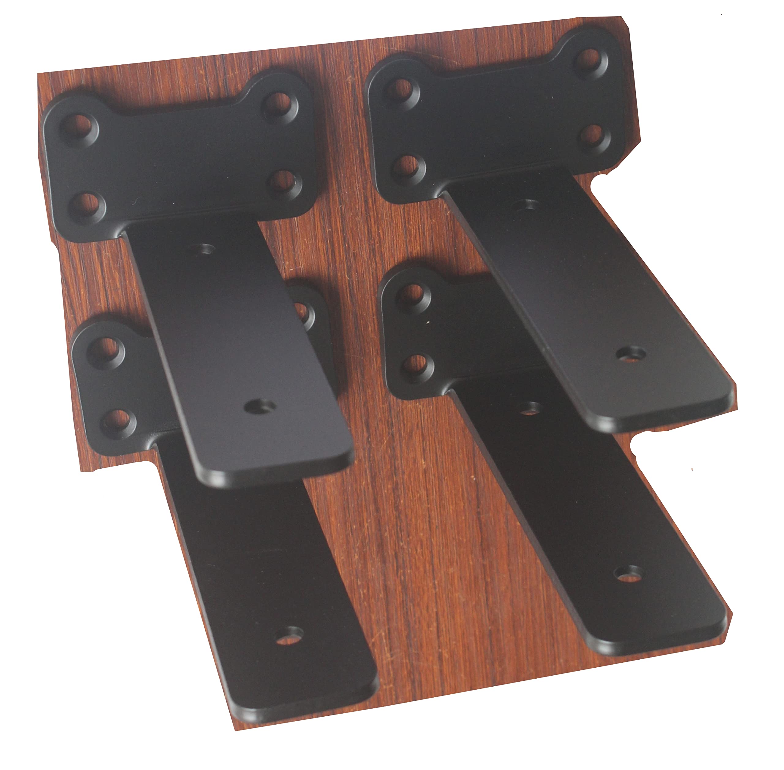 Buy 12 Pack - 10 inch Black Hidden Invisible L Shelves Brackets ...