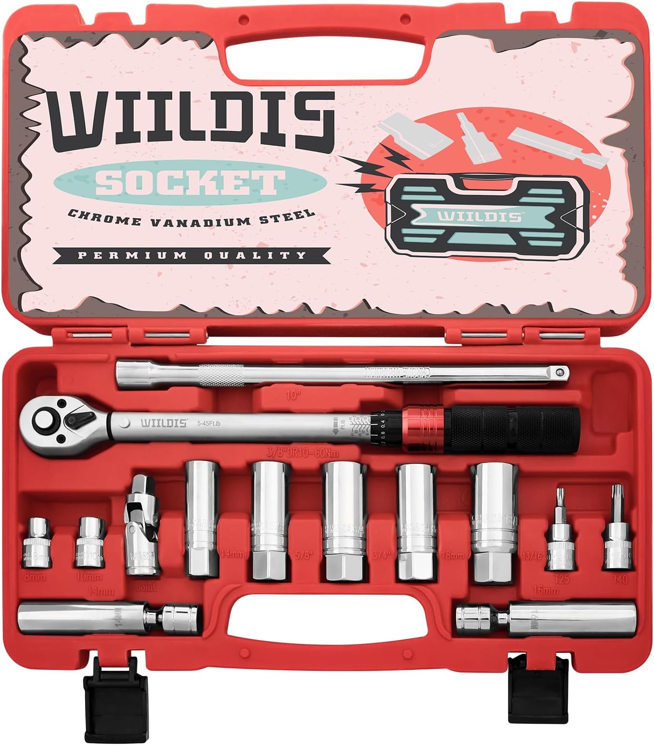 Amazon.com: Magnetic Spark Plug Socket Set with Torque Wrench 3/8 Drive ...