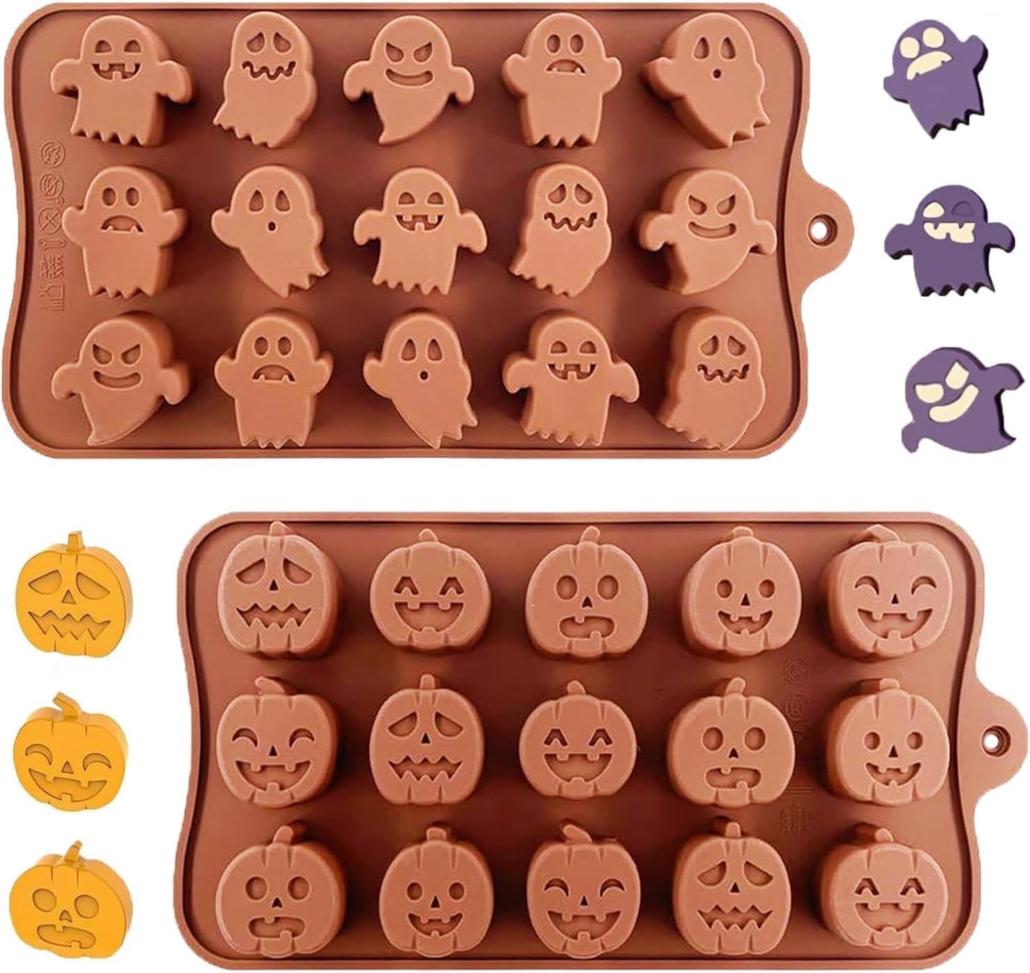 Amazon.com: Actvty Halloween Candy Mold Silicone Chocolate Molds, 4 ...