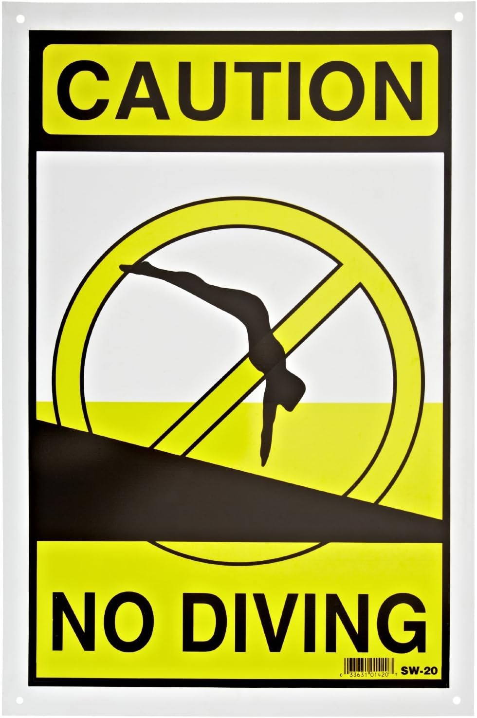Amazon.com : National Stock Sign SW-20 International No Diving Caution ...