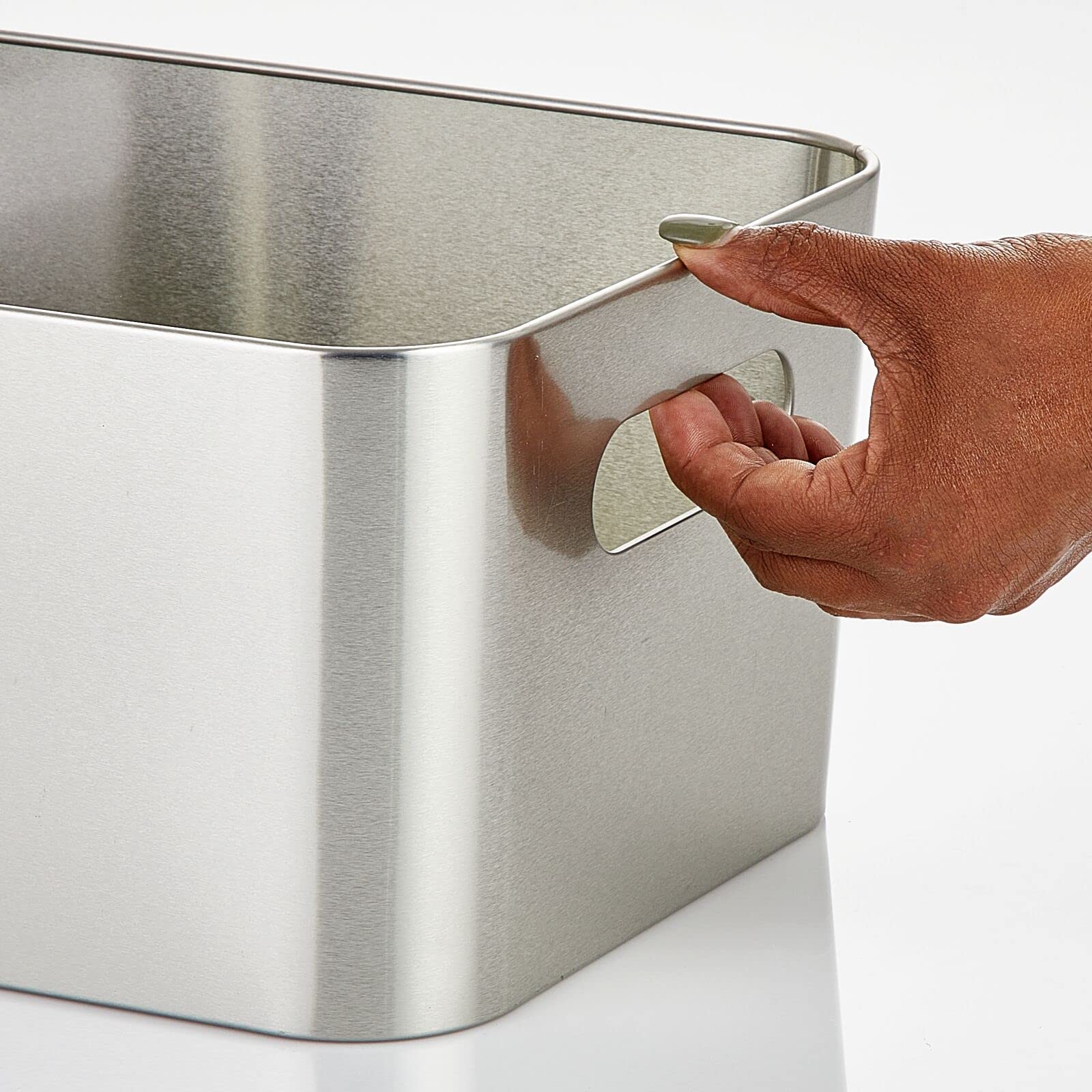 mDesign Steel Metal Storage Container Bin Basket, Handle - Kitchen ...