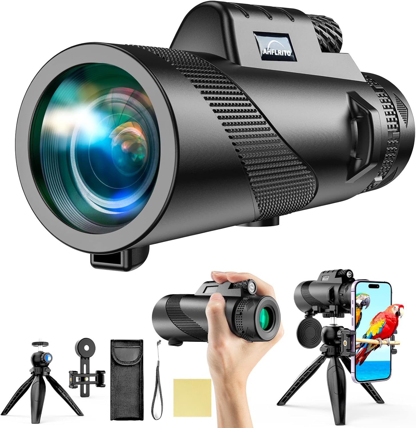 Amazon.com : AHFLRITO 12x50 Monocular Telescope, High Power Monoculars ...