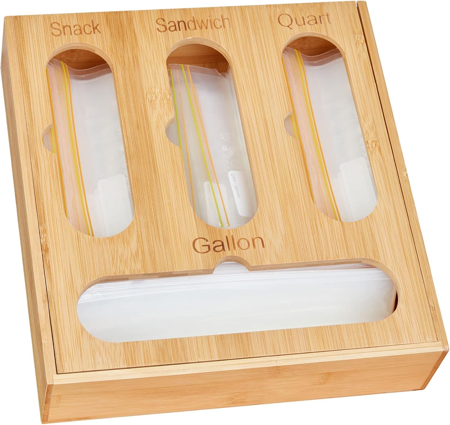 Amazon.com: Headley Tools Ziplock Bag Organizer, Bamboo Organizer- Food ...