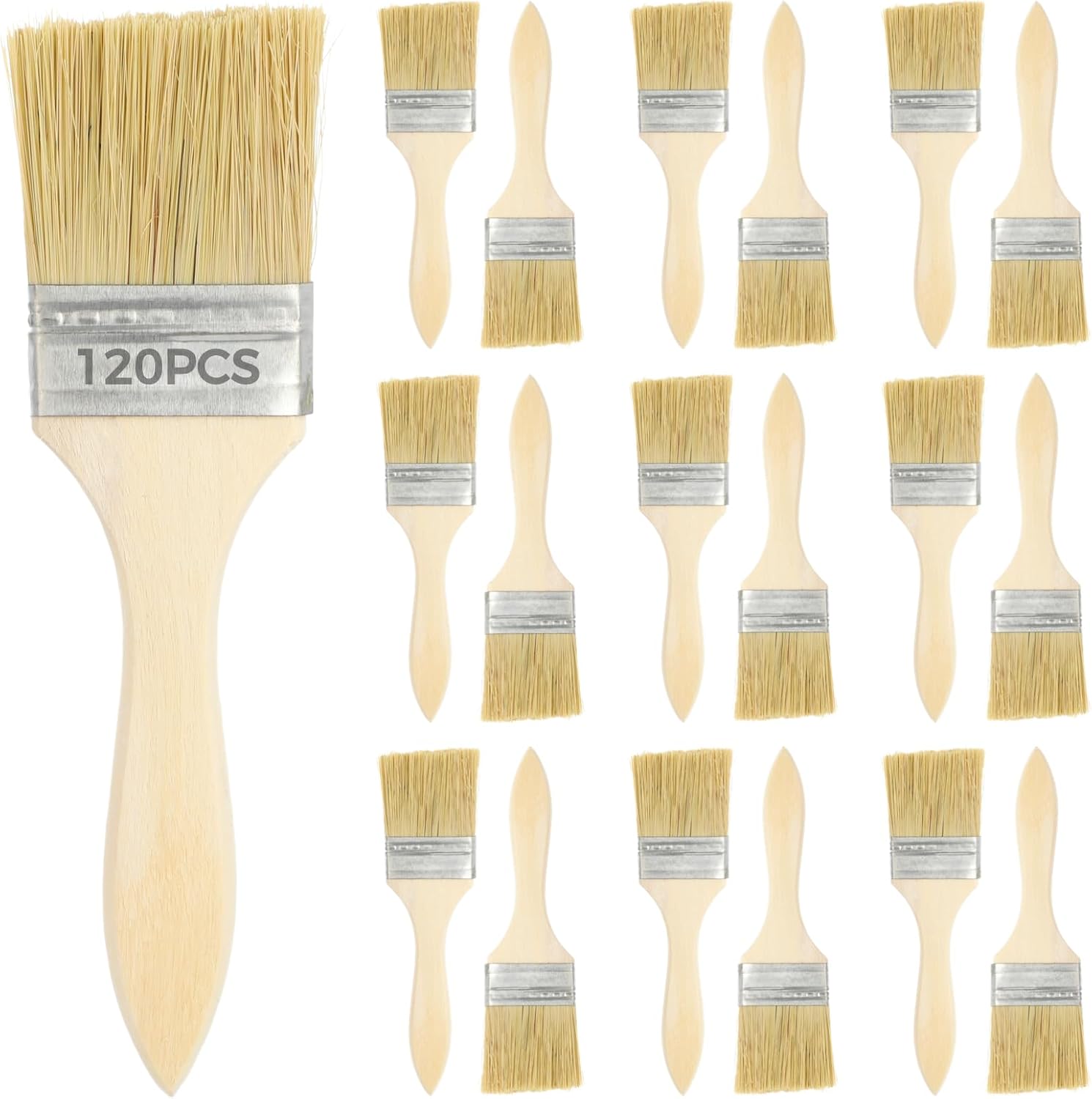 Amazon.com: 120 Pcs 2 Inch Chip Paint Brushes Bulk, Bristle Paint ...