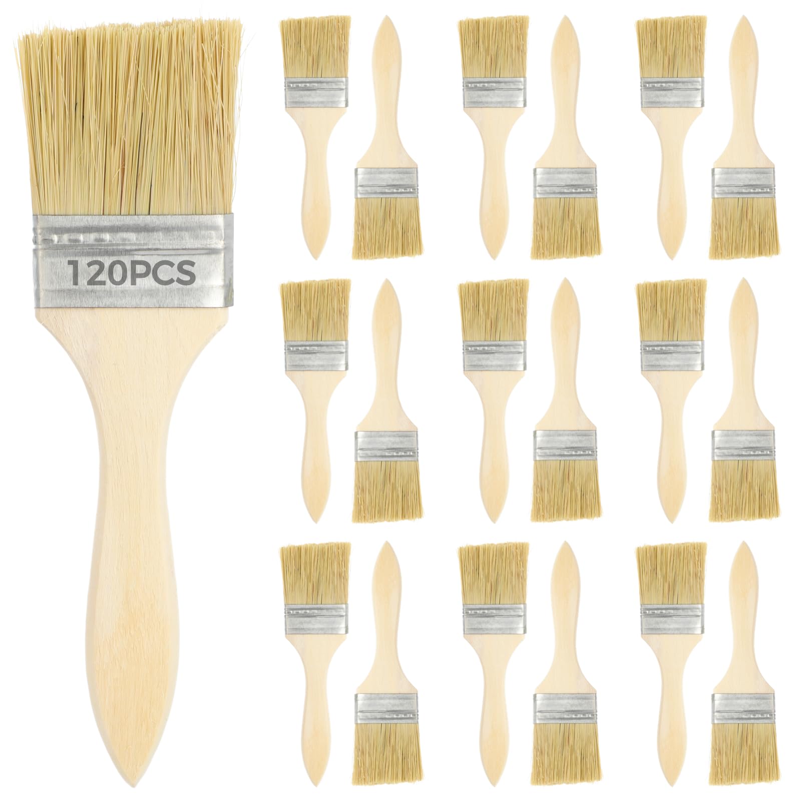 Amazon.com: 120 Pcs 2 Inch Chip Paint Brushes Bulk, Bristle Paint ...