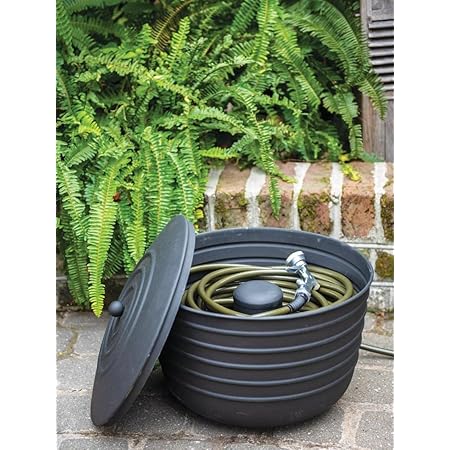 Amazon.com : Gardener's Supply Company Garden Hose Pot with Lid | Matte ...