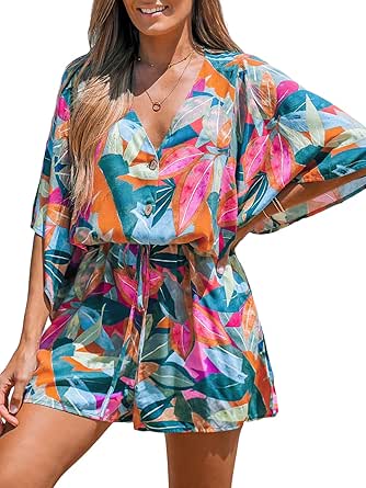 Amazon.com: CUPSHE Women's Summer Romper Sleeveless Short Jumpsuit ...