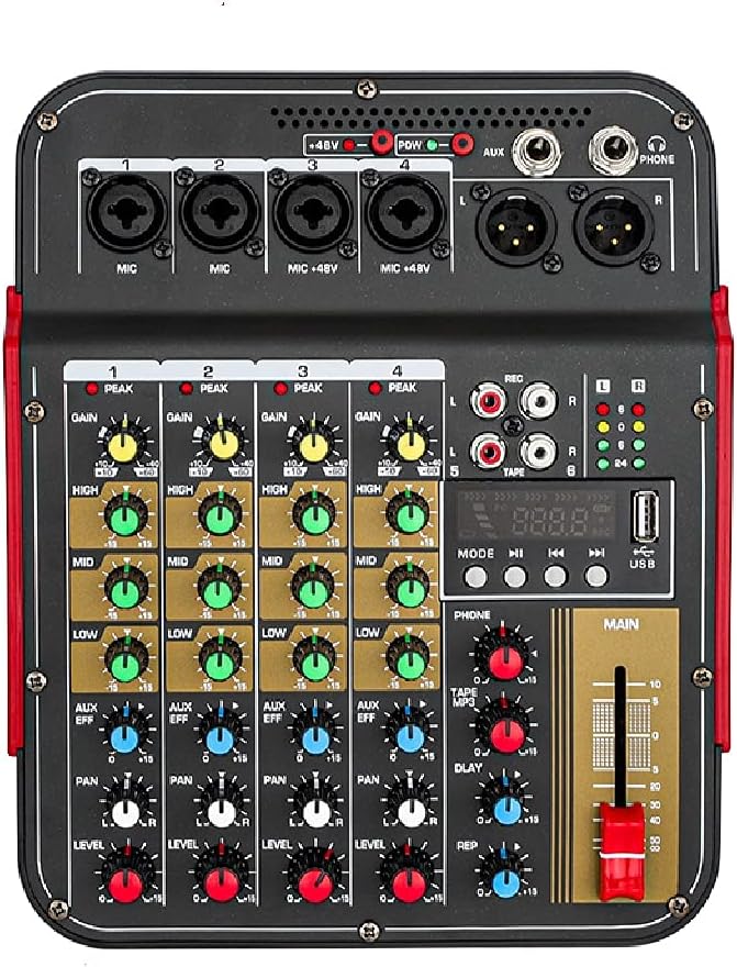 Amazon.com: JFUYJK Digital Audio Mixer M600 4ch Mic + 2rca Usb Mixer ...